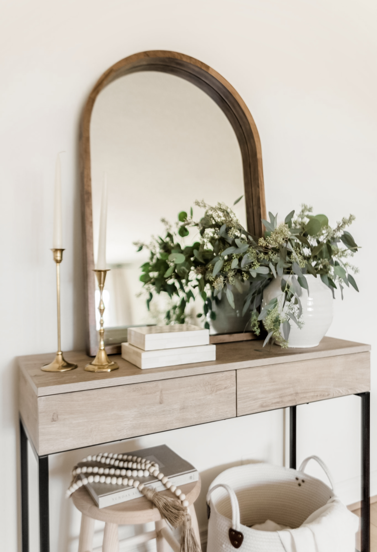 Entryway Update + Arched Mirror Reveal – Halfway Wholeistic